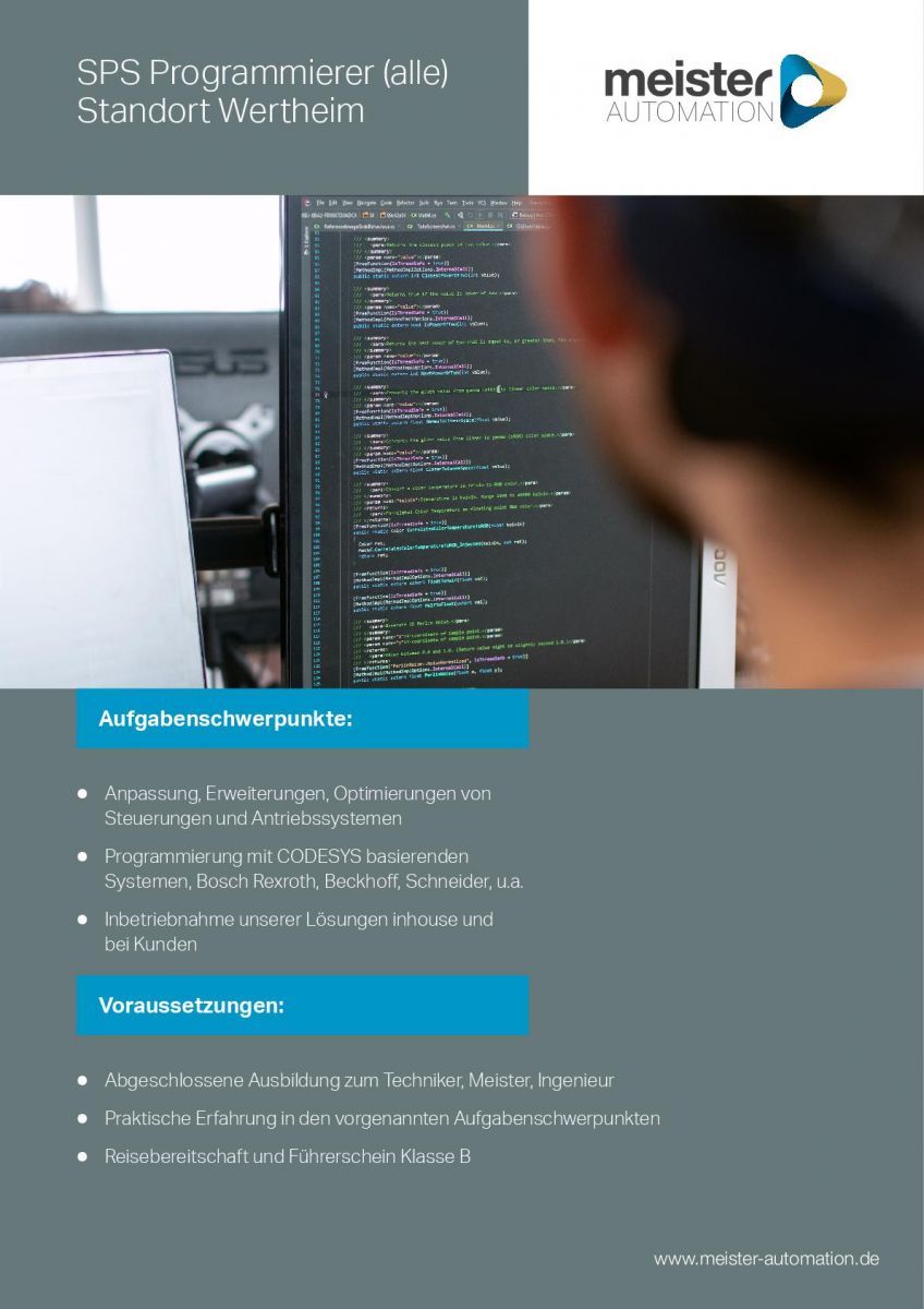 Jobs - Meister Automation GmbH in Wertheim